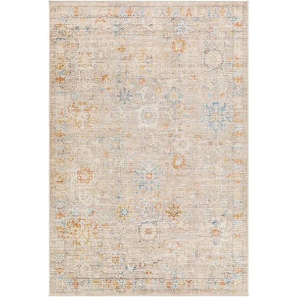 Livabliss Pertek Taupe/Rust Oriental 5 ft. x 7 ft. Indoor Area Rug ...