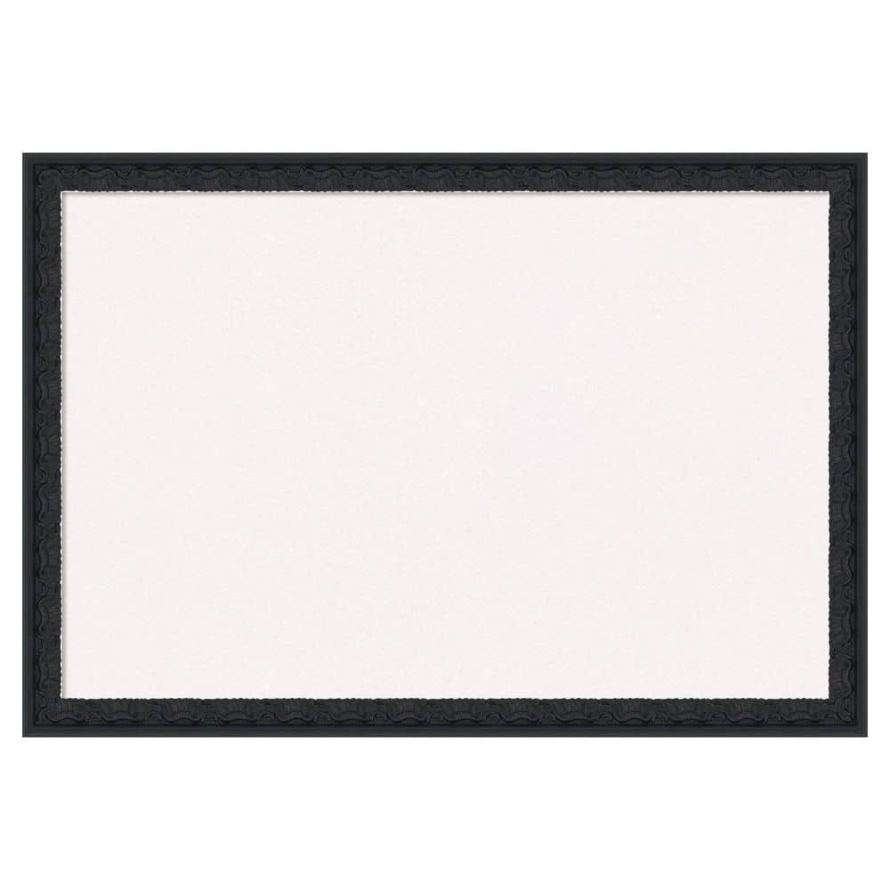 Amanti Art Bethany Black 26 in. x 18 in. Wood Framed White Cork Memo ...