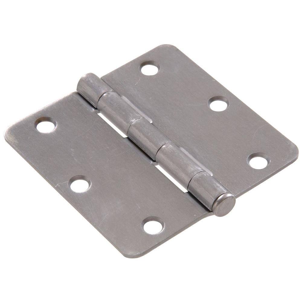 Hardware Essentials 3 in. Satin Chrome Residential Door Hinge with 1/4 ...