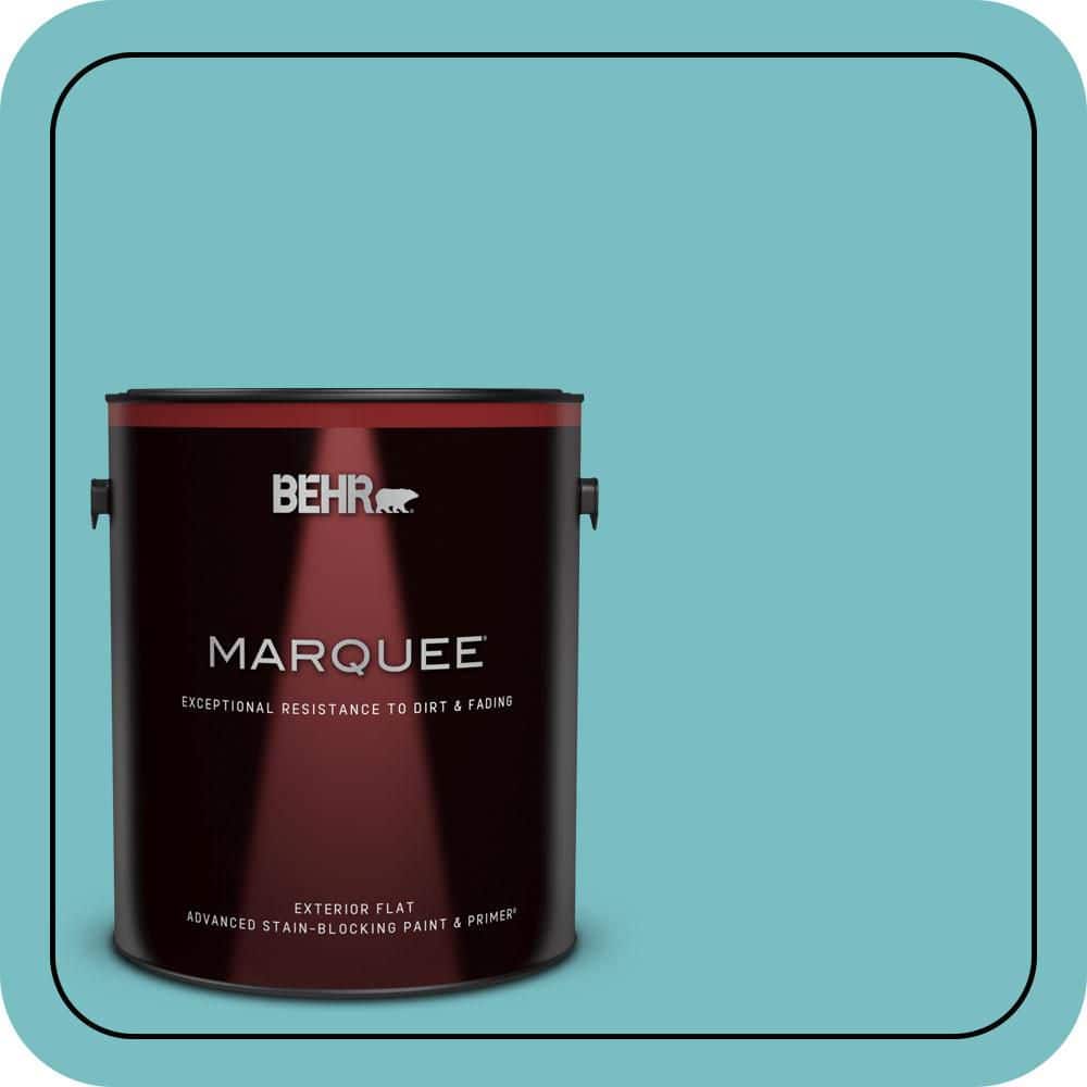 BEHR MARQUEE 1 gal. #M460-4 Pure Turquoise Flat Exterior Paint & Primer ...