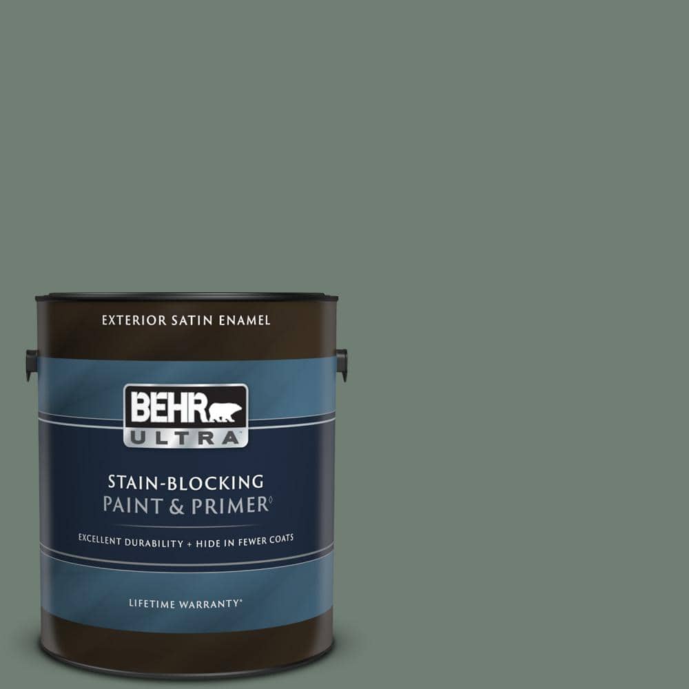 BEHR ULTRA 1 gal. #N420-5 Boreal Satin Enamel Exterior Paint & Primer ...