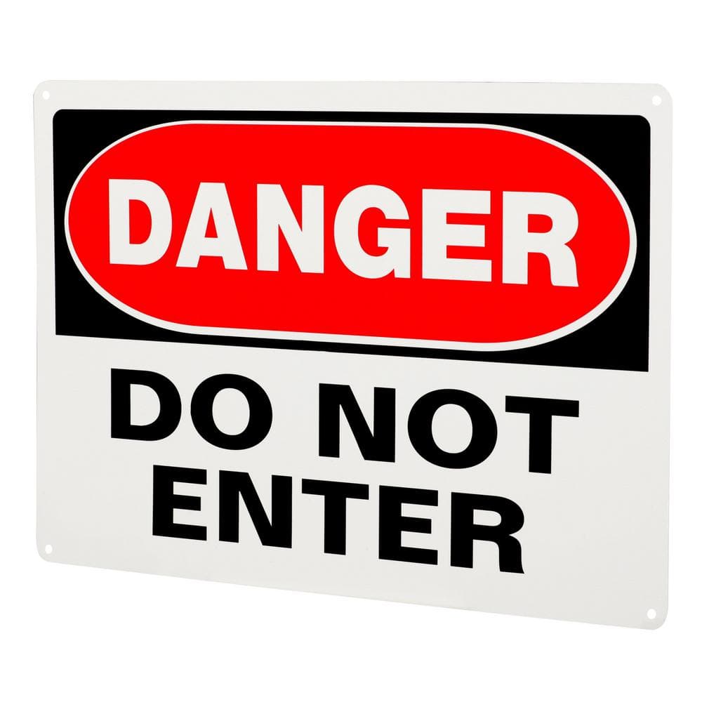 Everbilt 10 in. x 14 in. Aluminum Danger Do Not Enter Sign 31154 - The ...