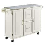 HOMESTYLES Dolly Madison White Kitchen Cart with Stainless Top 4514-95
