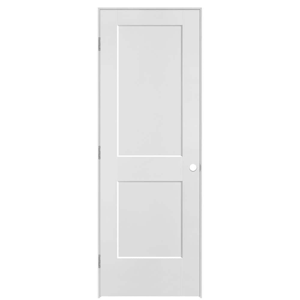 Masonite 28 in. x 80 in. 2-Panel Logan Right-Hand Solid Core Primed ...