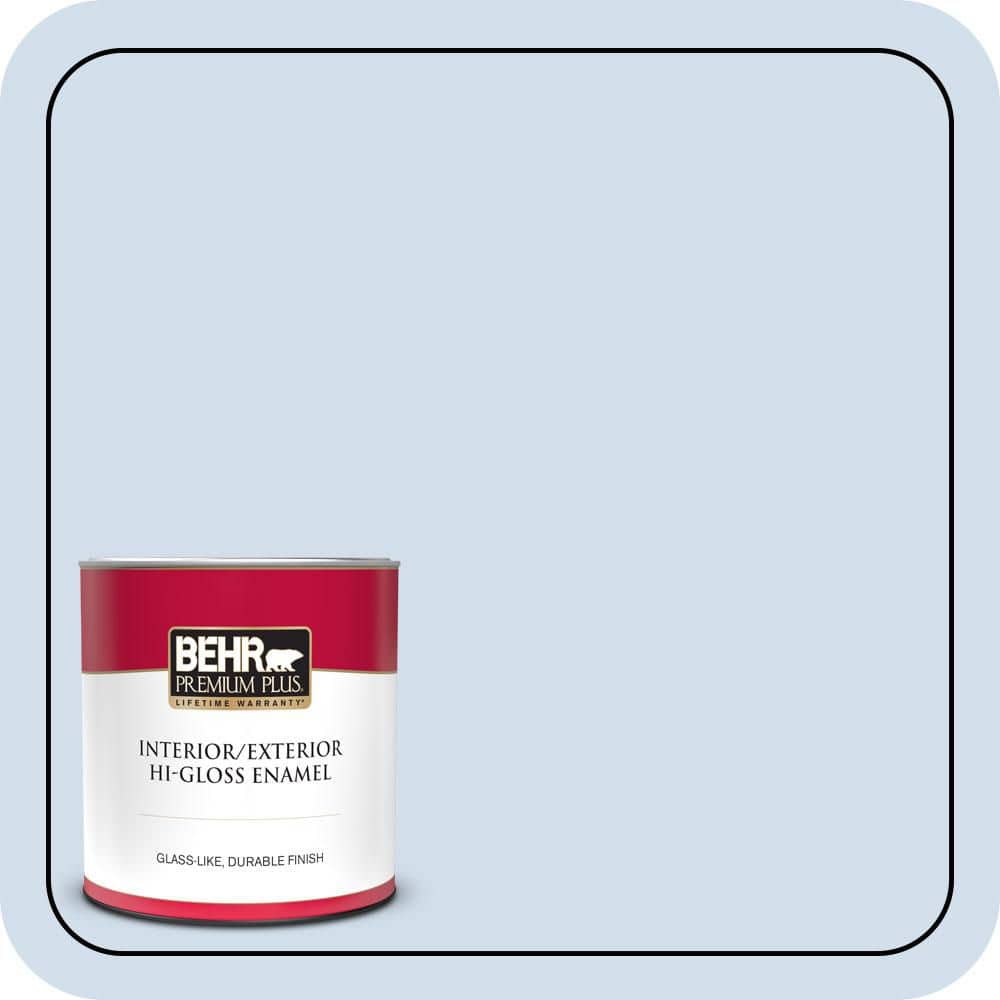 BEHR PREMIUM PLUS 1 qt. #M530-1 Ice Drop Hi-Gloss Enamel Interior ...