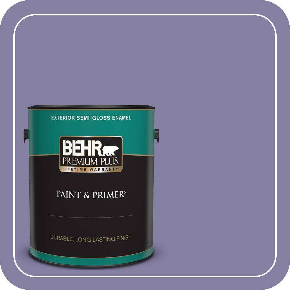 BEHR PREMIUM PLUS 1 gal. #640D-6 Chinese Violet Semi-Gloss Enamel ...