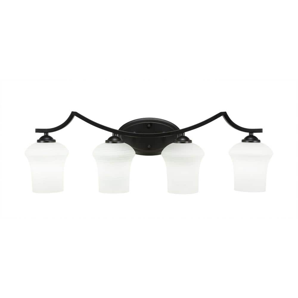 Cleveland 8 in. 1-Light Matte Black Vanity Light 5R54MB681 - The Home Depot