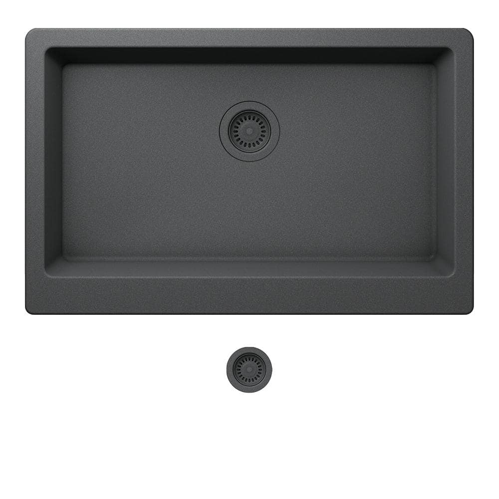 Reviews for Glacier Bay Stonehaven 33 in. Farmhouse Charcoal Gray ...