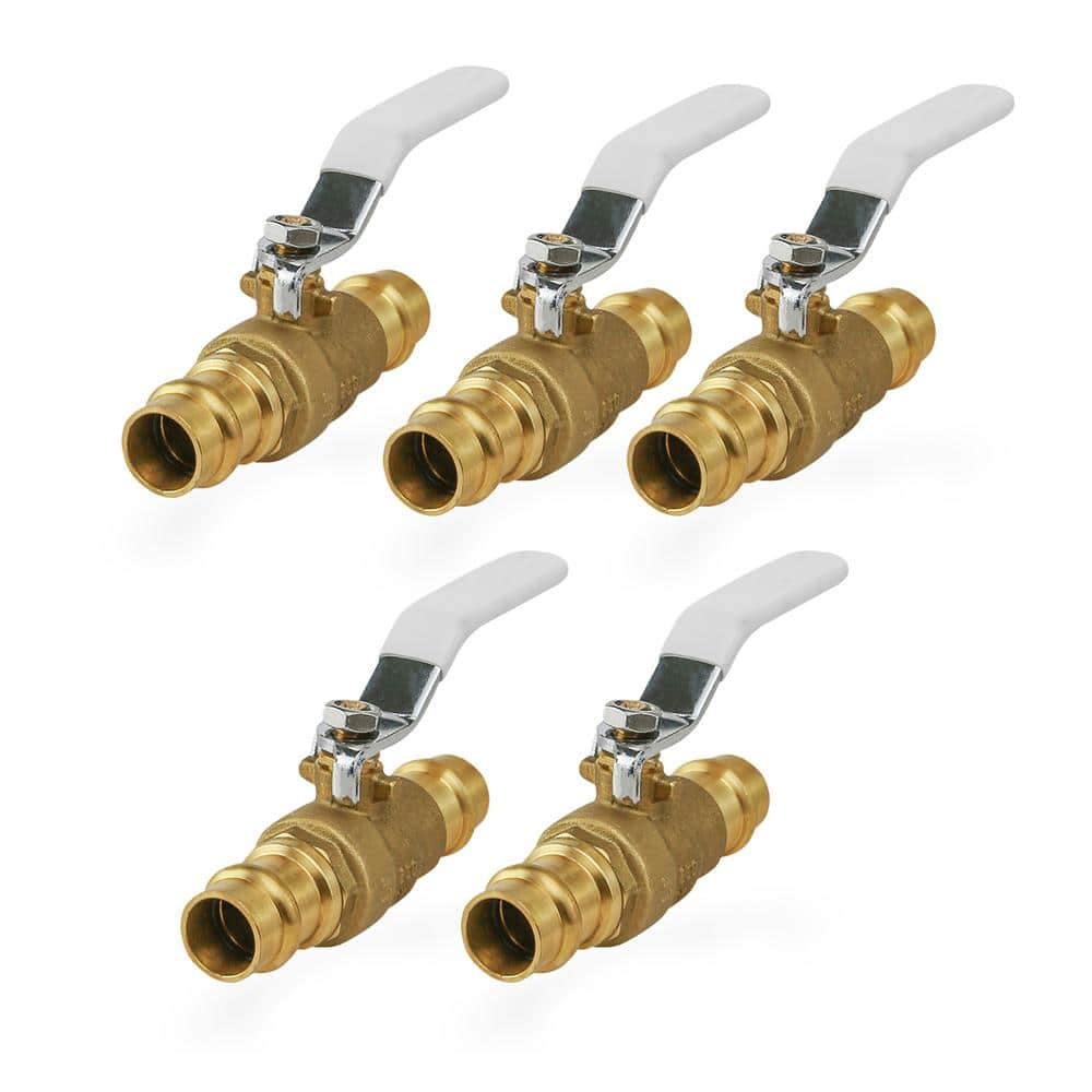 The Plumber's Choice 4 in. Press Brass Ball Valve (Pack of 5) VLV932004 ...