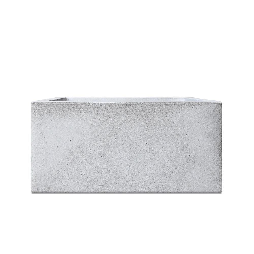KANTE 23.6"L Concrete Gray Rectangular Concrete Planter with Drainage ...