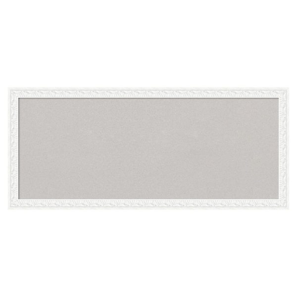 Amanti Art Bethany White 32 in. x 14 in. Wood Framed Grey Cork Memo ...