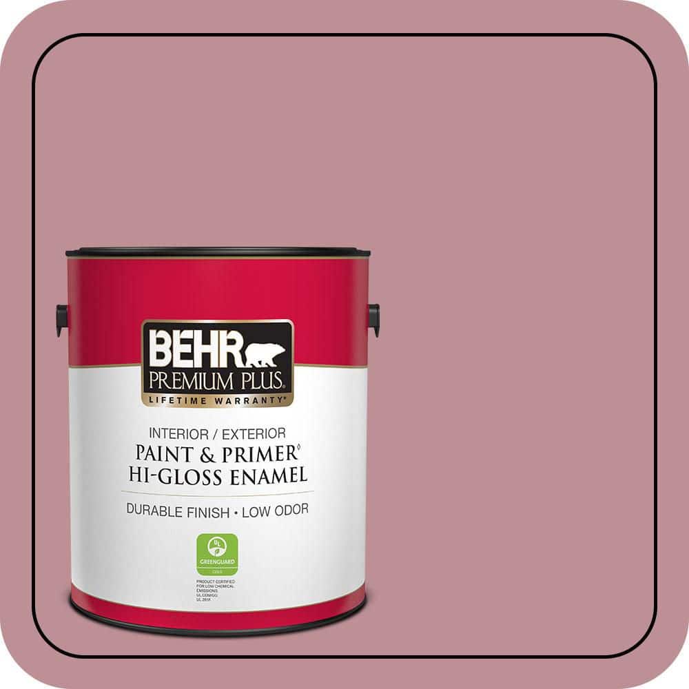 BEHR PREMIUM PLUS 1 gal. #S130-4 Cherry Juice Hi-Gloss Enamel Interior ...