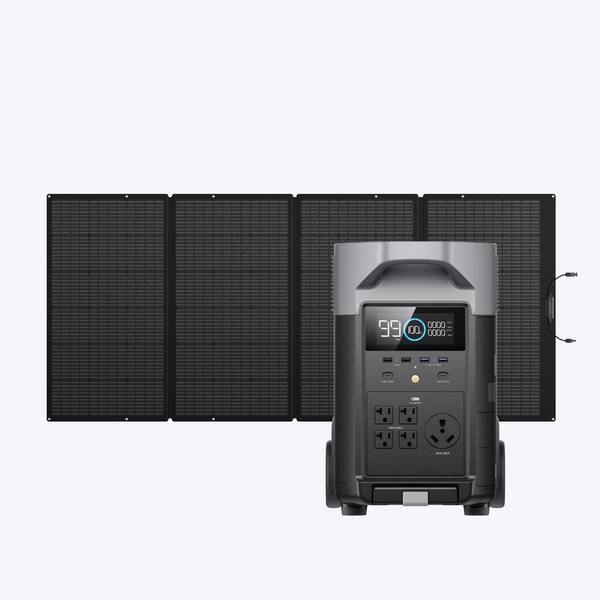 EcoFlow 3600W Output/7200W Peak Push-Button Start Solar Generator DELTA ...