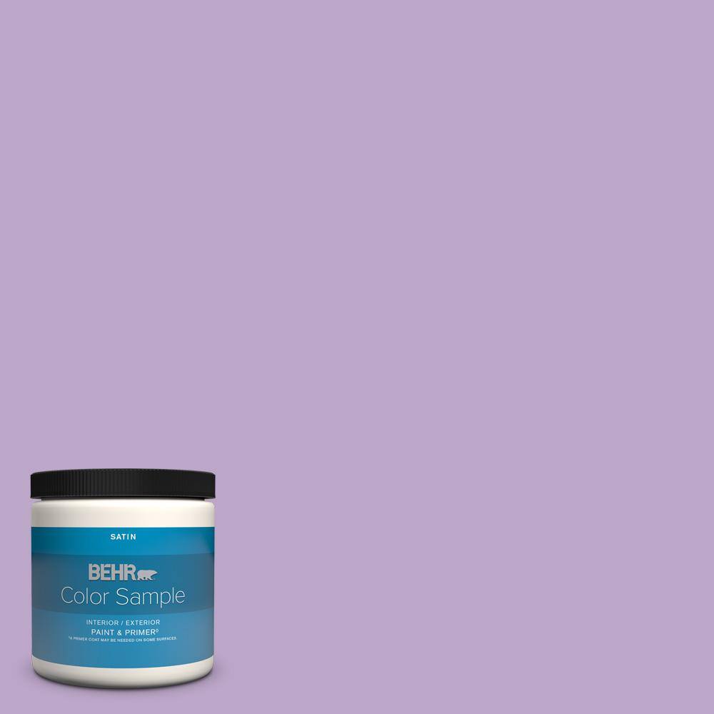 BEHR PREMIUM PLUS 8 oz. #M570-4 Cyber Grape Satin Enamel Interior ...