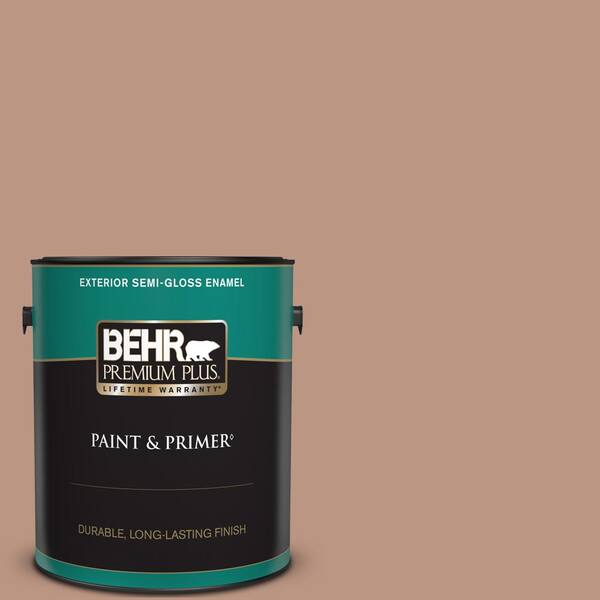 BEHR PREMIUM PLUS 1 gal. #S190-4 Spiced Brandy Semi-Gloss Enamel ...