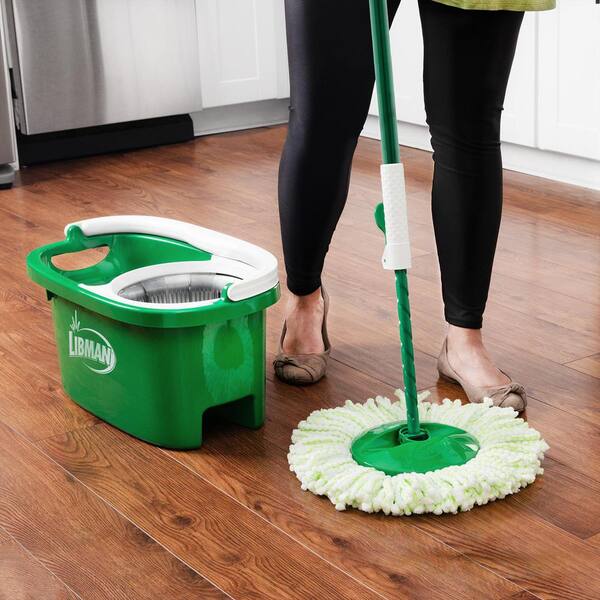 Libman Tornado Spin Mop with Bucket Cleaning System, Microfiber Spin ...