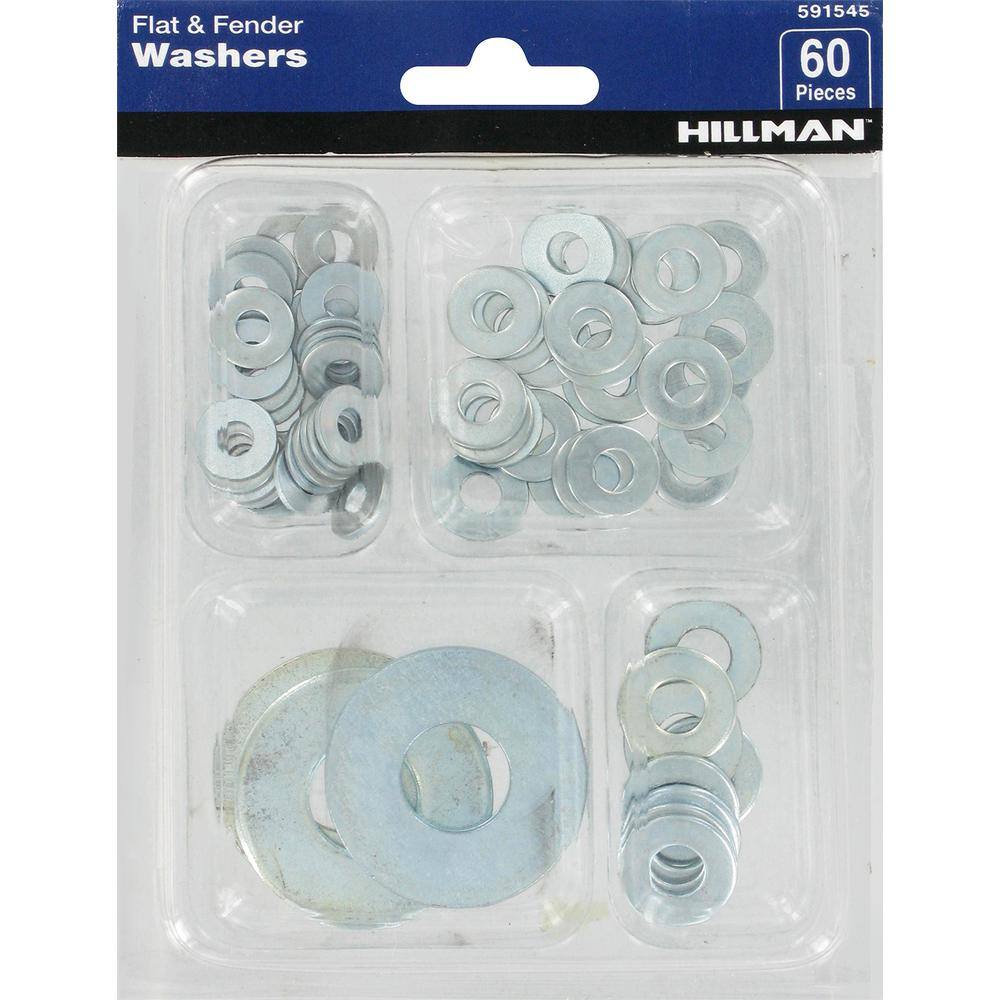 Hillman Zinc Flat and Fender Washer Assorted Kit (60-Pack) 591545 - The ...