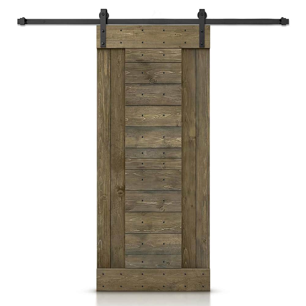 CALHOME 42 in. x 84 in. Aged Barrel Stained DIY Knotty Pine Wood ...