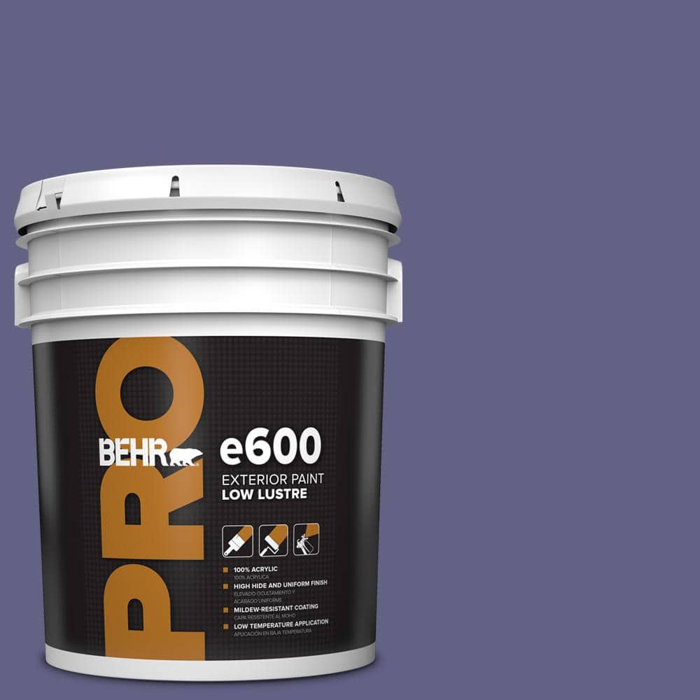 BEHR PRO 5 gal. #640D-7 Pharaoh Purple Low Luster Exterior Paint ...