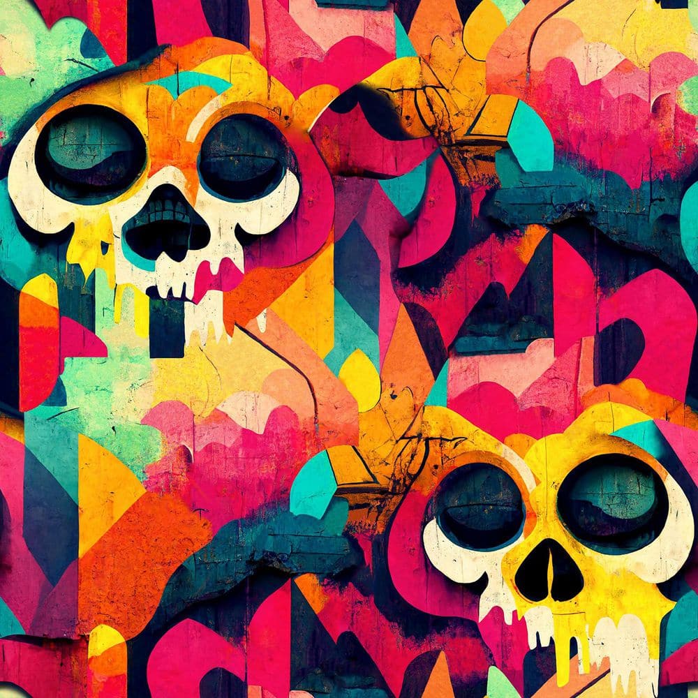 Arthouse Millicent Multi-Colored Skull Wallpaper Sample AH925107SAM ...