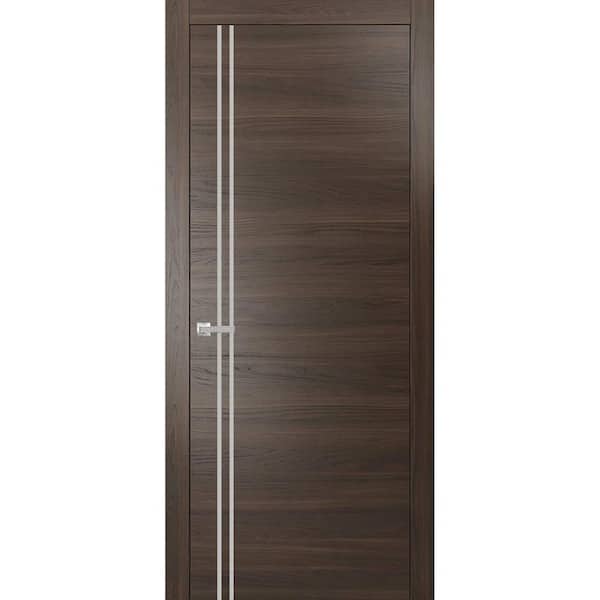 Sartodoors 18 in. x 80 in. 1 Panel Chocolate Ash Finished Solid Wood ...