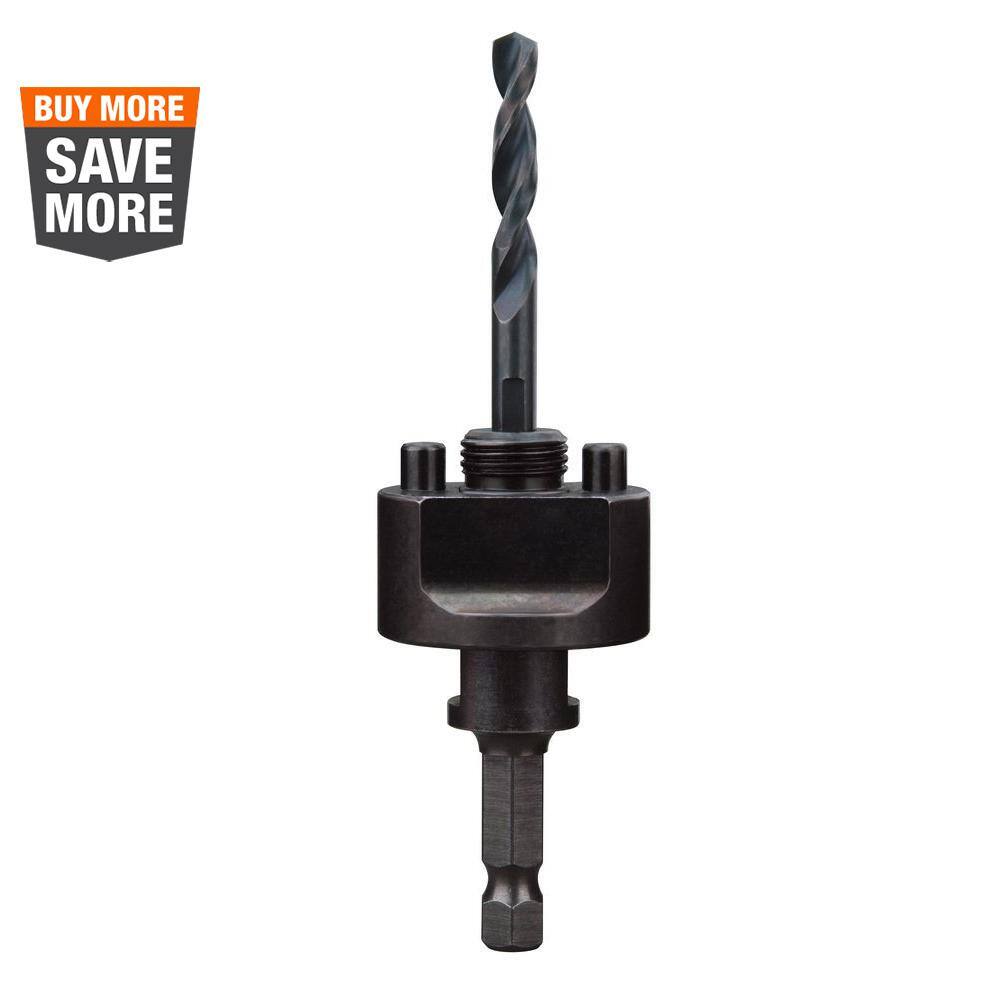 Milwaukee 3/8 in. Quick Change Large Hole Saw Arbor W/ Pilot Drill Bit ...