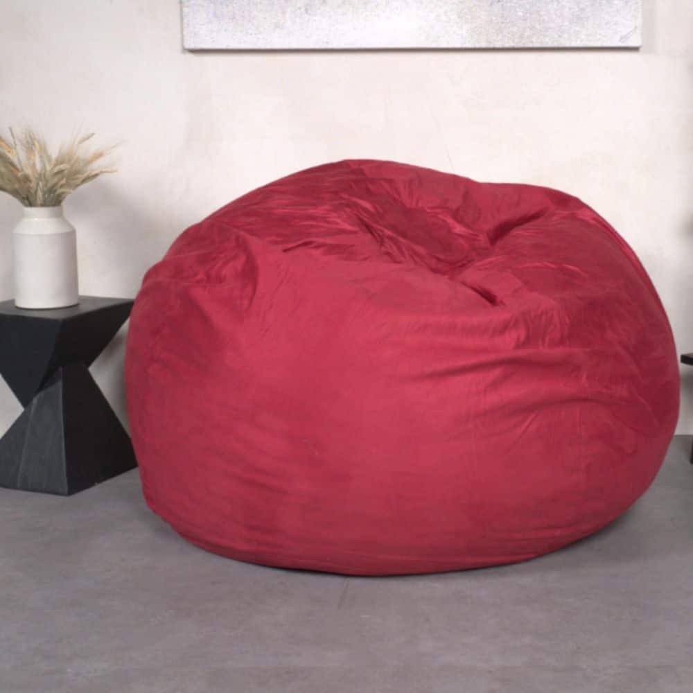 Seafuloy Red Bean Bag Chair for Adults & Kids, Microsuede Bean Bag Sofa ...