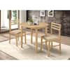 Coaster Bucknell 3-Piece Round Natural and Beige Wood Top Dining Room ...