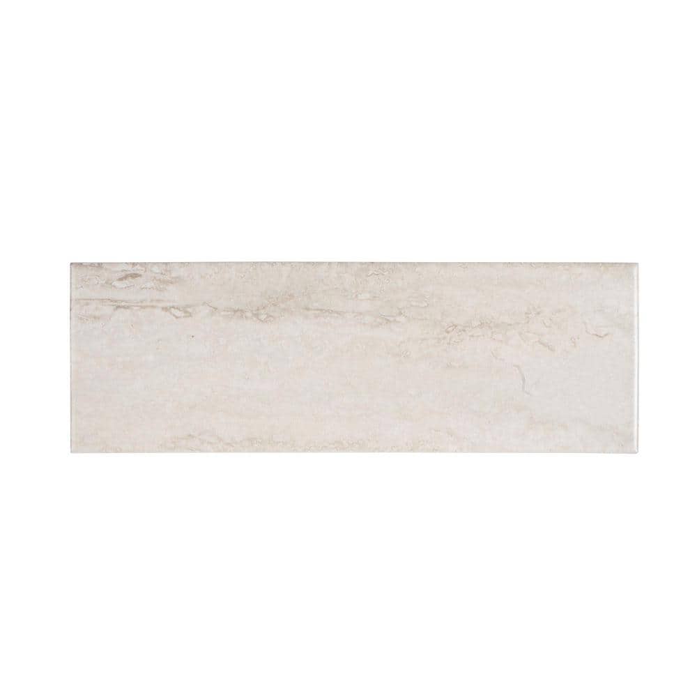 Jeffrey Court Travertine Inkjet Beige/Cream 4 in. x 12 in. Matte ...