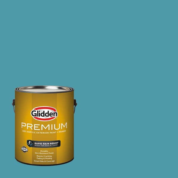 Glidden Premium 1 gal. Acapulco Cliffs PPG1150-5 Satin Exterior Latex ...
