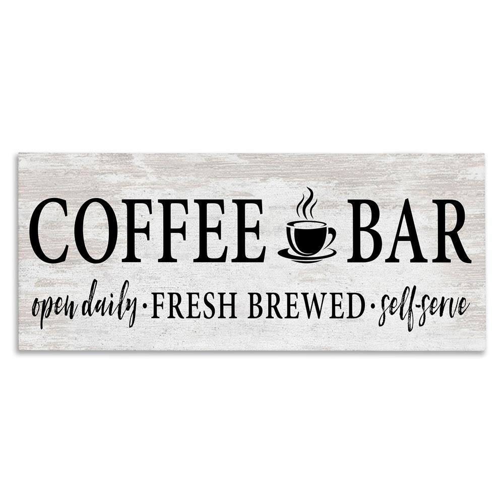 Stupell Industries Coffee Bar Cafe Rustic Sign by Lettered and Lined ...