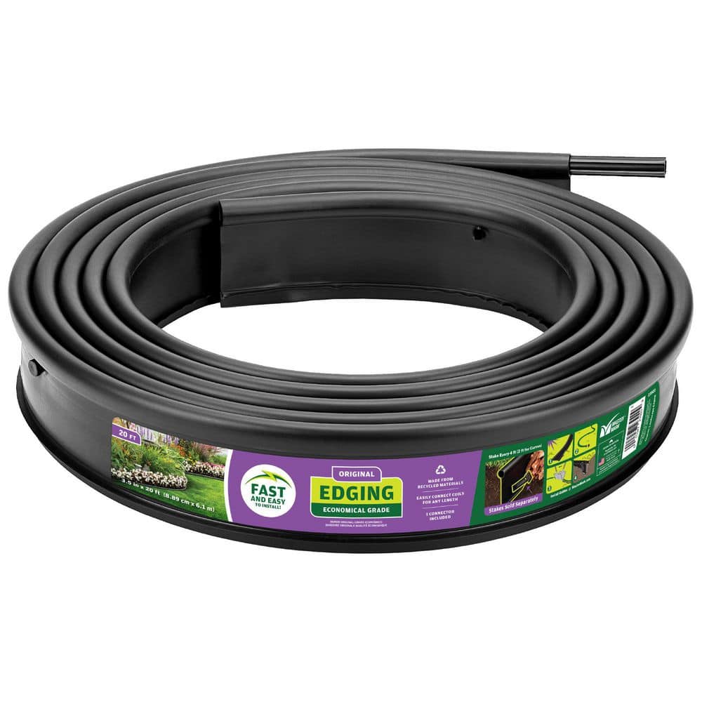 Master Mark 20 ft. Black Master Gardener Original Coiled Plastic Edging ...