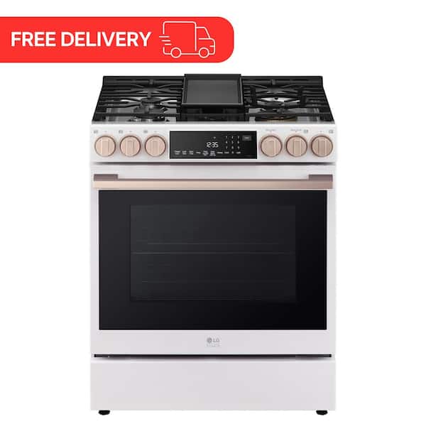 LG STUDIO 6.3 cu. ft. SMART Slide-in Gas Range in Essence White with ...