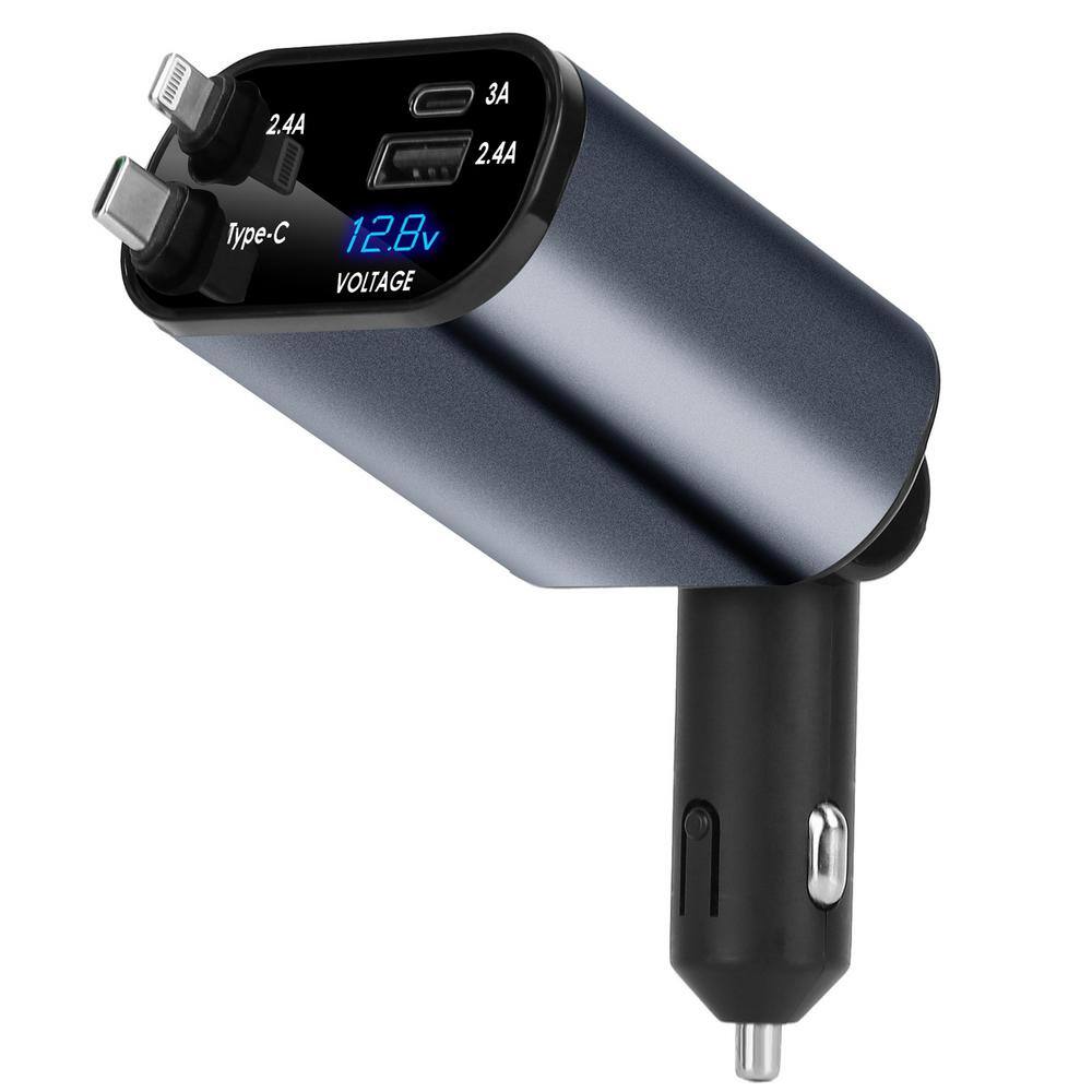 Etokfoks 100-Watt 4-In-1 180º Adjustable Fast Car Charger USB C Car ...