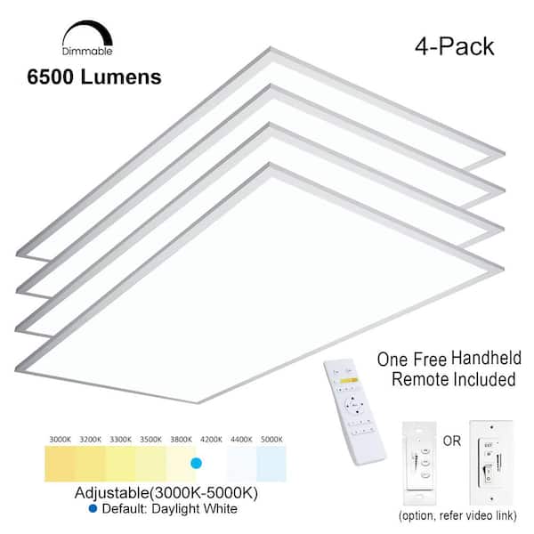 eLEDing 2 ft.x4 ft. 6500 Lumen 600W Equivalent White Dimmable Color ...