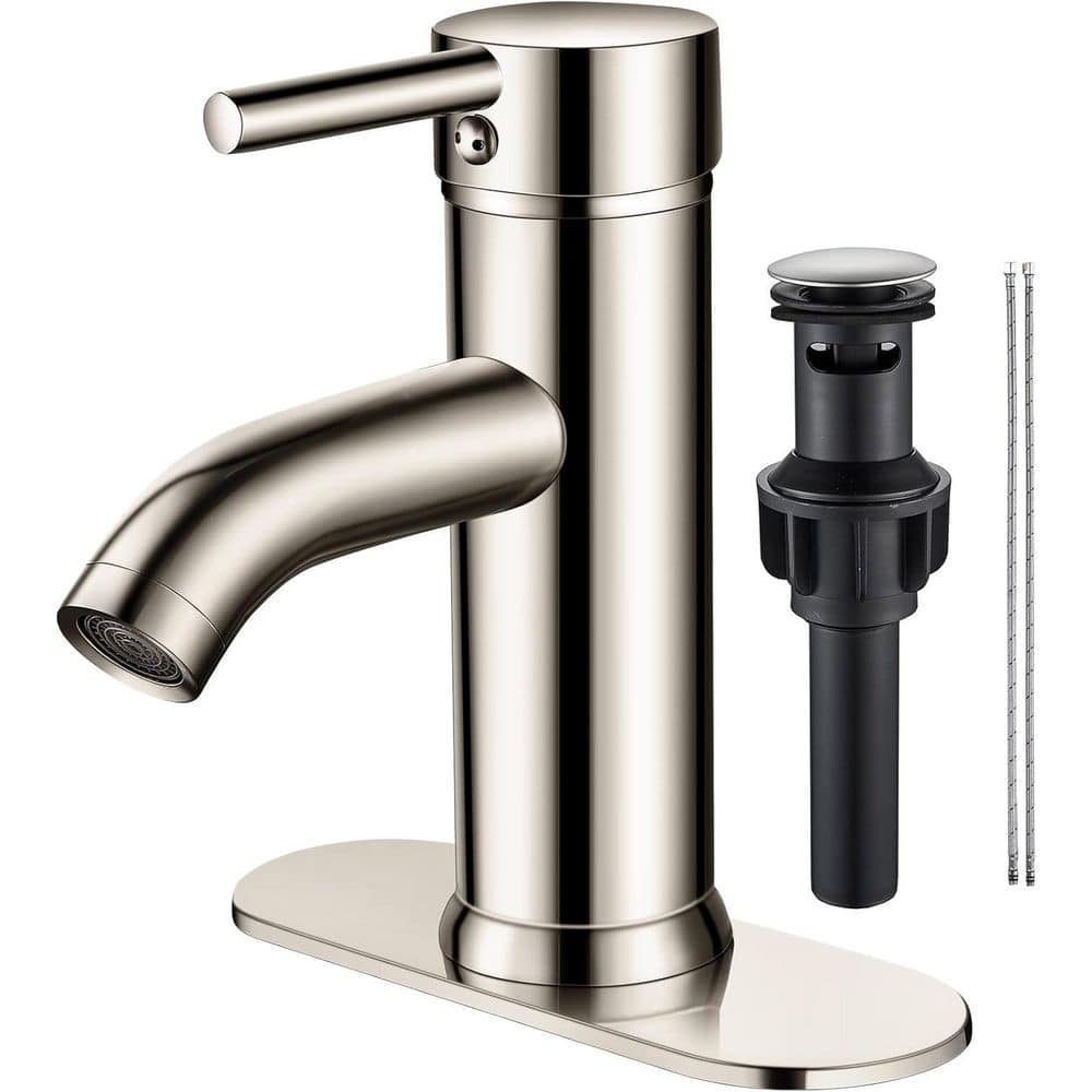 MTTCLE Single Handle Single Hole Bathroom Faucet with Deckplate ...