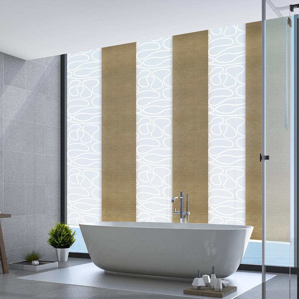 EMOH Golden Swirl 70 in. - 130 in. W x 94 in. L Adjustable 6- Panel ...