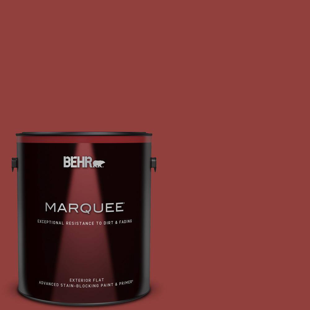 BEHR MARQUEE 1 gal. #BIC-49 Red Red Red Flat Exterior Paint & Primer ...