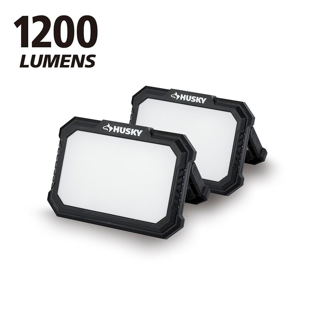 Husky Husky 2-Pack 1200 Lumens Rechargeable Magnetic Utility Light ...