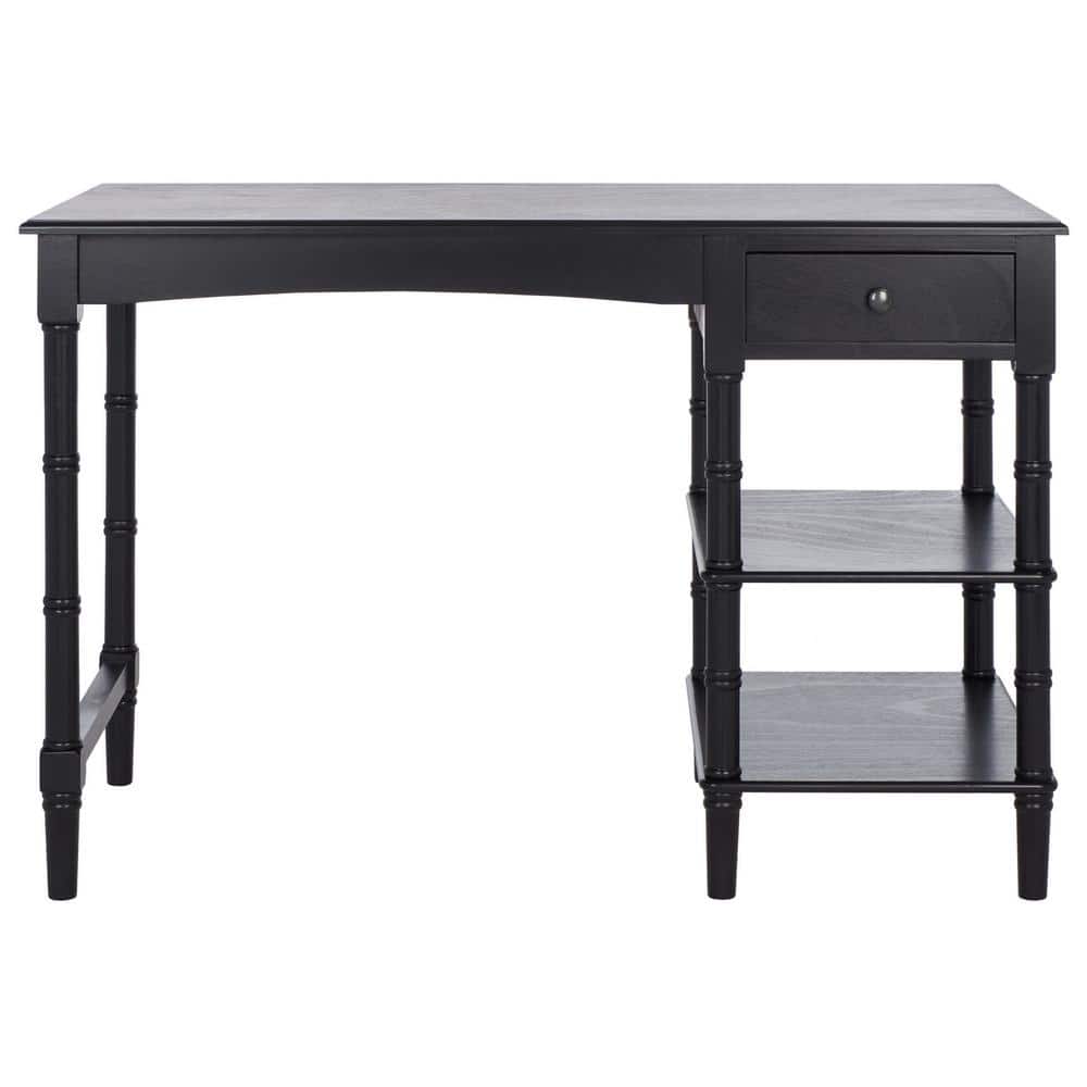 SAFAVIEH Henric 45 in. Black Wood 1-Drawer Writing Desk DSK5712C - The ...