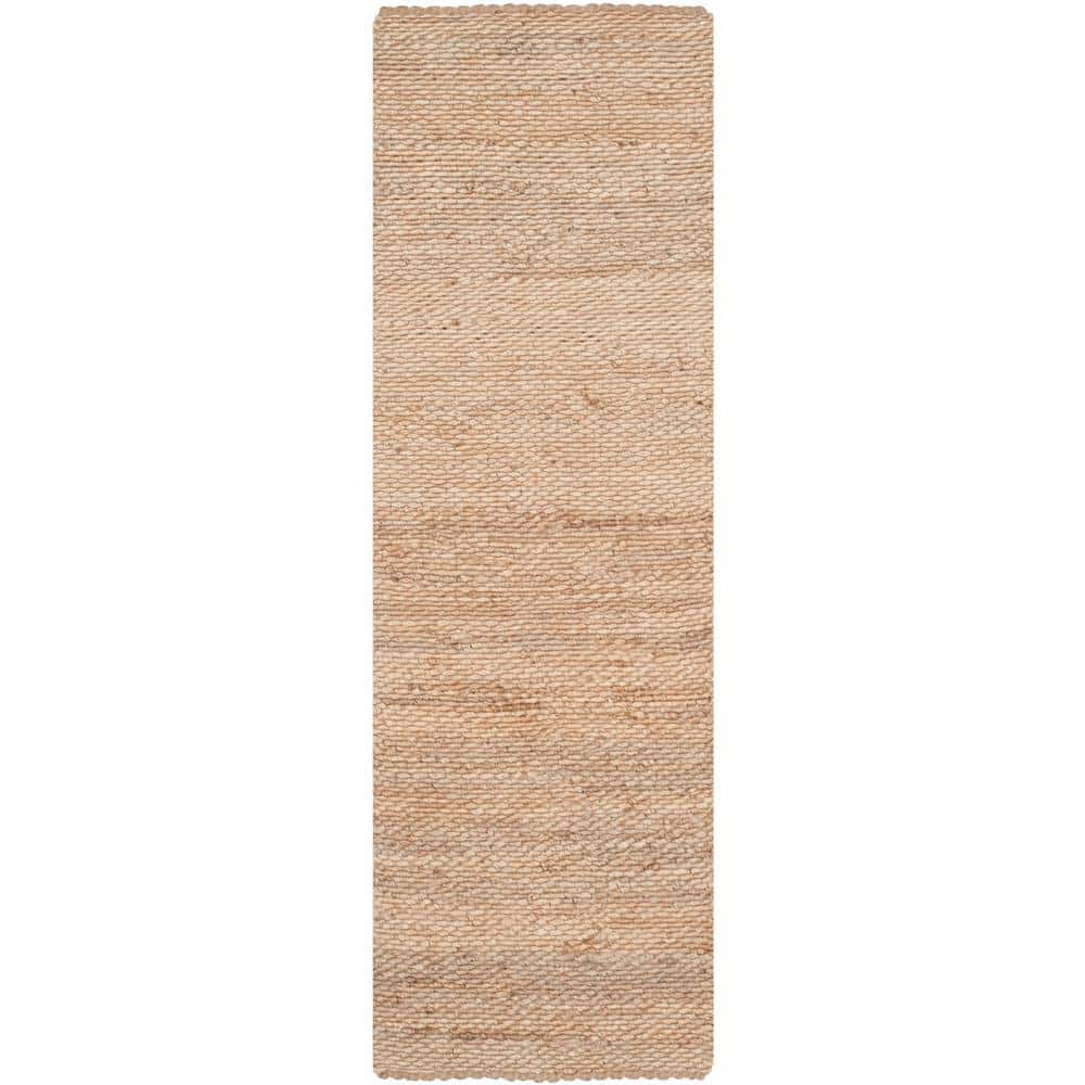 SAFAVIEH Natural Fiber Beige 3 ft. x 12 ft. Solid Runner Rug NF459A-212 ...