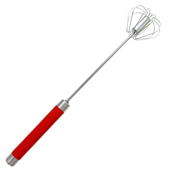 Anqtovp Red Stainless Steel Semi Automatic Rotating Hand Whisk Egg ...