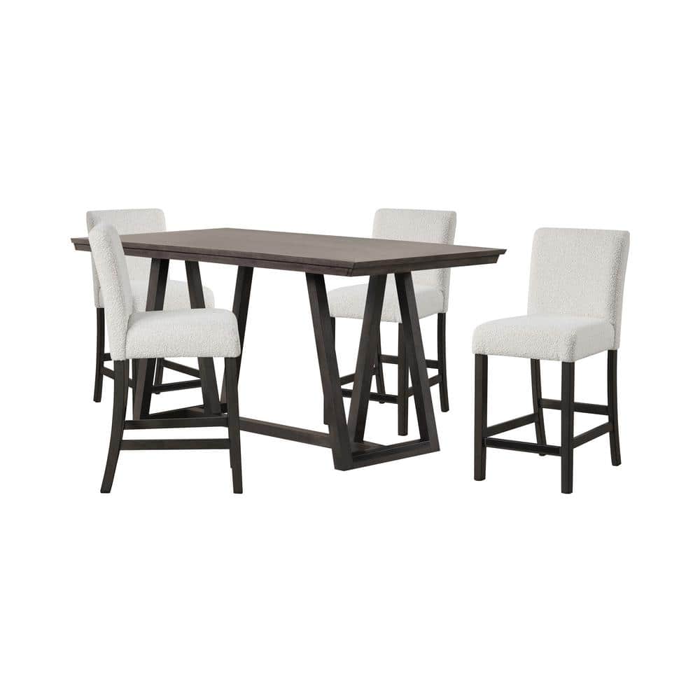 NEW CLASSIC HOME FURNISHINGS High Line 5-Piece White Wood Top Counter ...