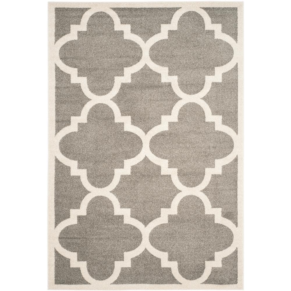 SAFAVIEH Amherst Dark Gray/Beige 6 ft. x 9 ft. Border Trellis Area Rug ...