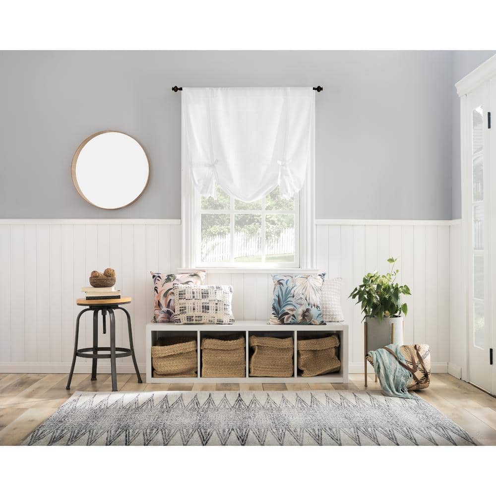 No. 918 Noah Rod Pocket White Heathered Texture Fabric Window Tie-up ...