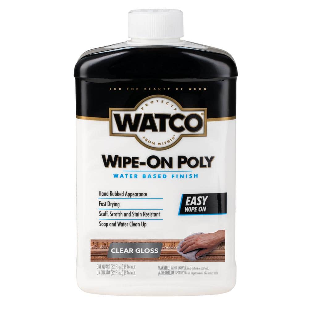 Watco 1 Quart Clear Gloss Wipe On Water Based Interior Shellac, Lacquer ...