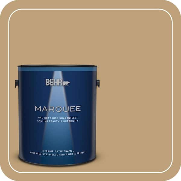 BEHR MARQUEE 1 gal. #PMD-50 Winter Wheat Satin Enamel Interior Paint ...