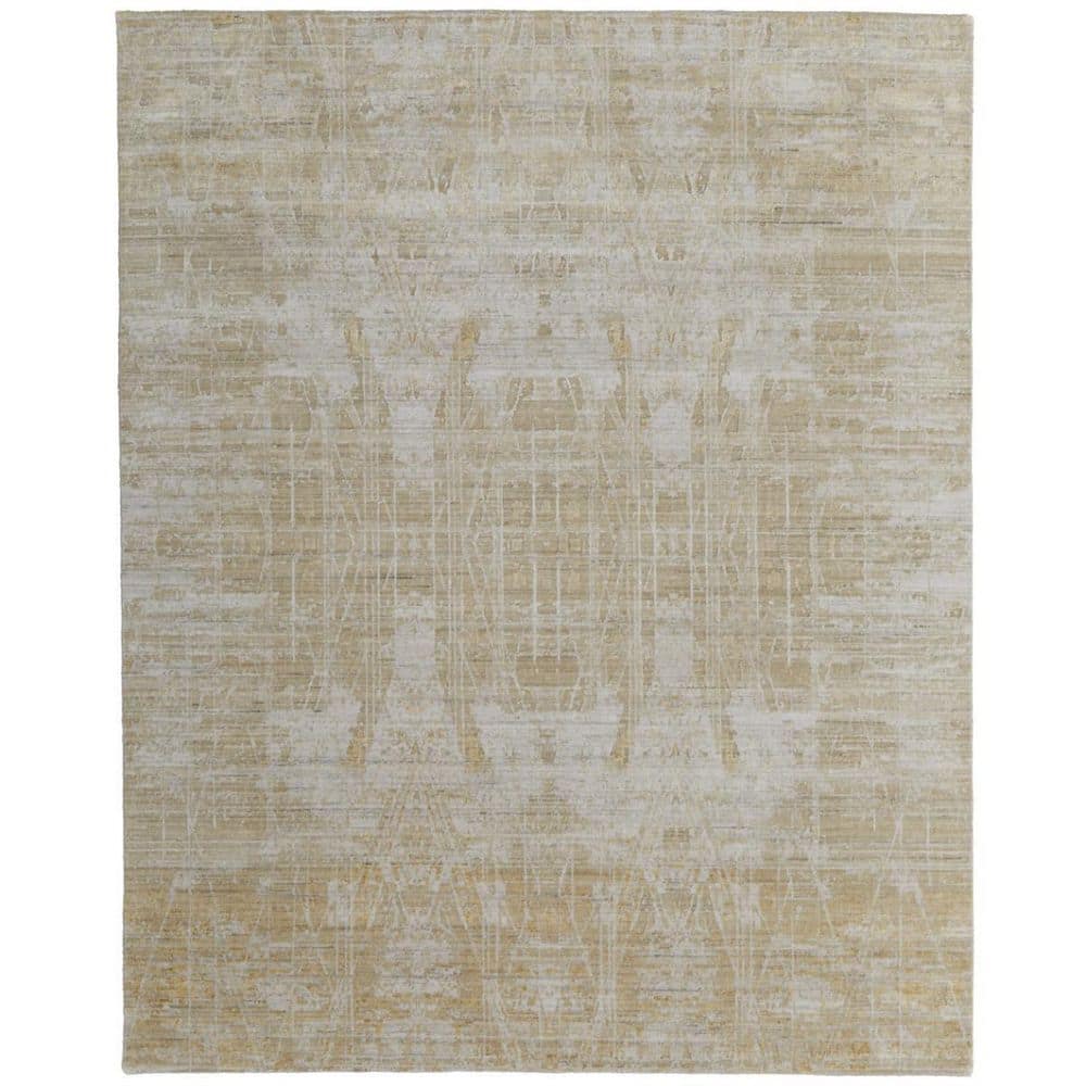 HomeRoots 2 ft. x 3 ft. Yellow, Ivory Abstract Area Rug 2000566974 ...
