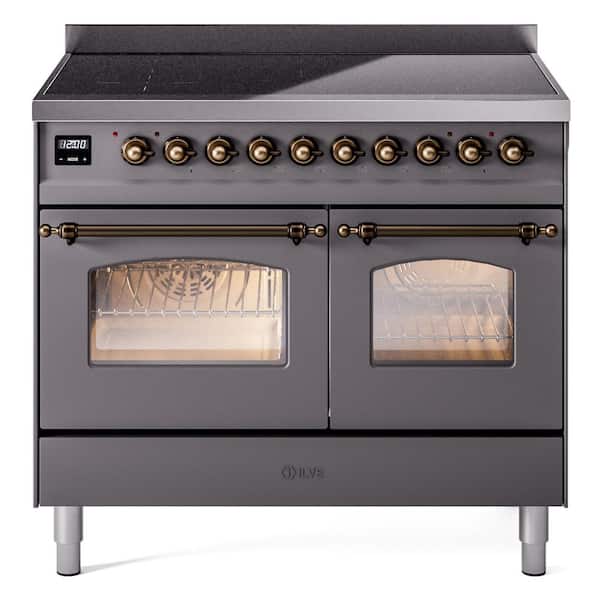 ILVE Nostalgie II 40 in. 6 Zone Freestanding Induction Range in Matte ...