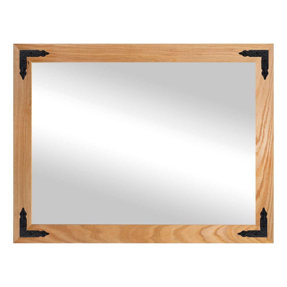 Rayne Mirrors (33 in. W x 44 in. H) Natural Hardwood Rectangle Mirror ...